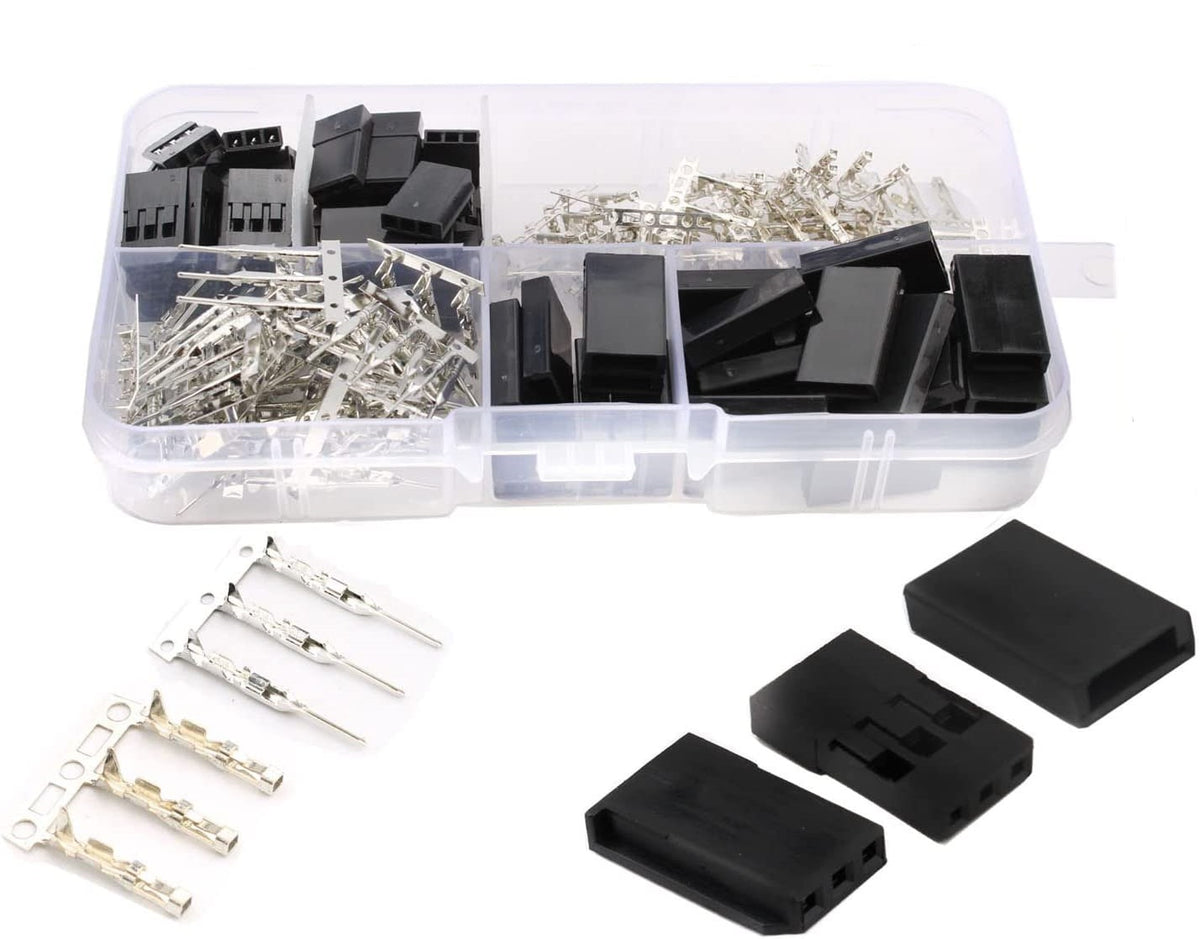 30 Pieces of Male and Female Connectors, JR Connector, RC Servo Connector 3-Pin 2.54mm for RC ...
